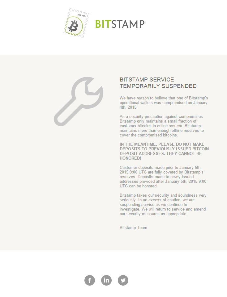 Bitstamp operational wallets compromised » The Merkle News